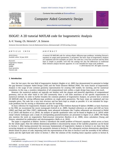 pdf isogat a 2d tutorial matlab code for isogeometric analysis