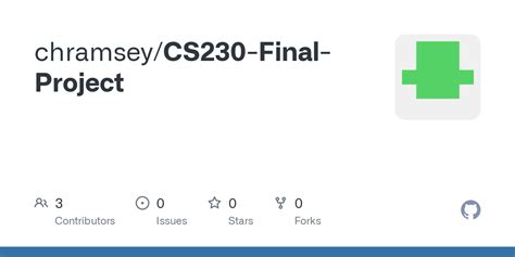 github chramsey cs230 final project