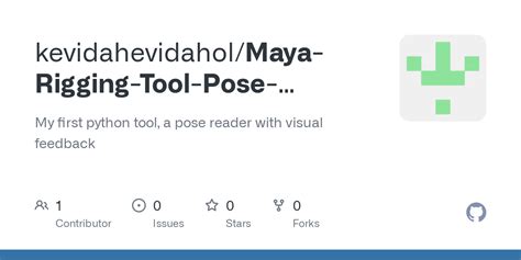 GitHub Kevidahevidahol Maya Rigging Tool Pose Reader My First Python Tool A Pose Reader With