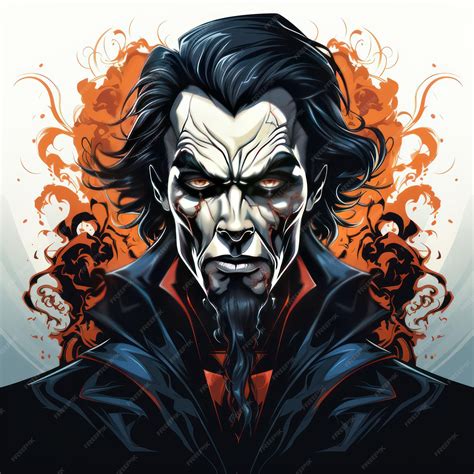 Premium Photo Metallic Dracula A Macabre Yokai Illustration With Decorative Relief