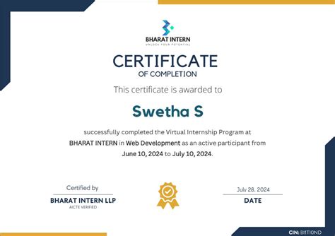 swetha s on linkedin 🎊 excited to share that i have completed my web development internship…