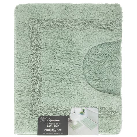 Signature Bath Mat Set Sage Bath And Pedestal Mats Bandm