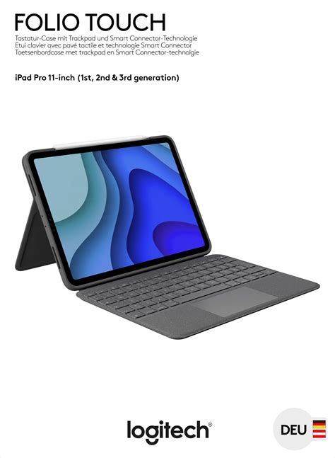 Logitech Keyboard Combo Touch Smart Connector Gray For Apple Ipad Pro 11 Gen 1 2 3 4