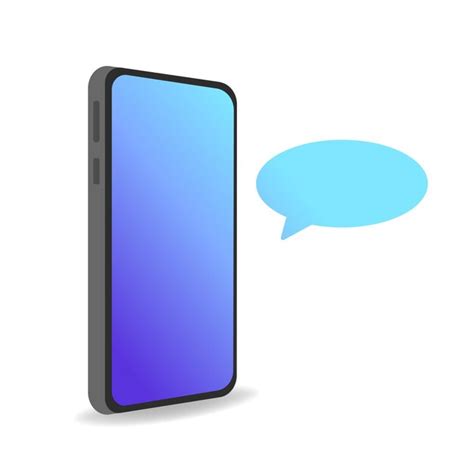 Premium Vector Phone Screen Mockup Flat Blue Message Bubble Phone Screen Template Speech