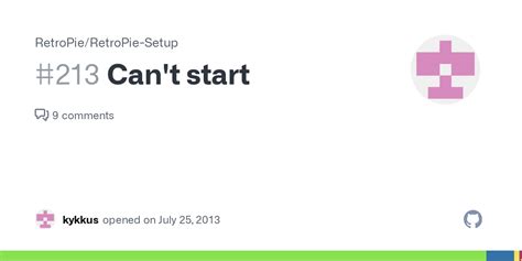 Cant Start · Issue 213 · Retropieretropie Setup · Github