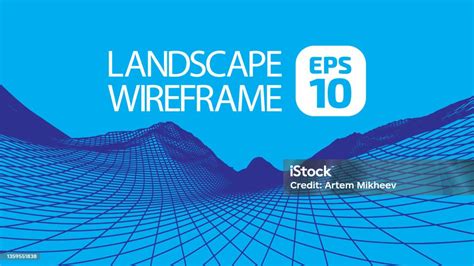 추상 와이어프레임 배경입니다 3d 그리드 기술 벡터 일러스트 레이션 풍경 계곡에 대한 스톡 벡터 아트 및 기타 이미지 계곡 데이터 0명 Istock