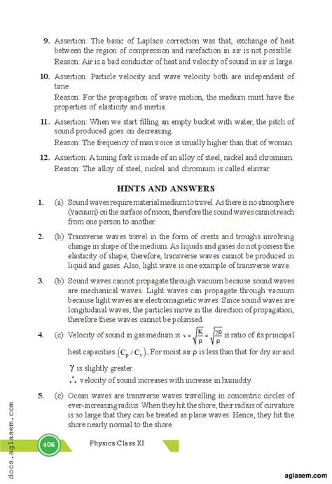 Class 11 Physics Notes For Oscillations And Waves PDF Study Material AglaSem