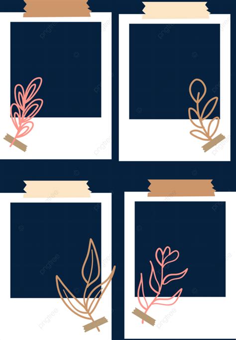 Set Of Photocall Polaroid Flower Vector Photocall Polaroid Frames Png And Vector With