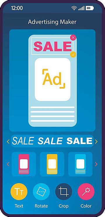 Photo Collage Maker Smartphone Interface Template Effect Content Maker Vector Effect Content