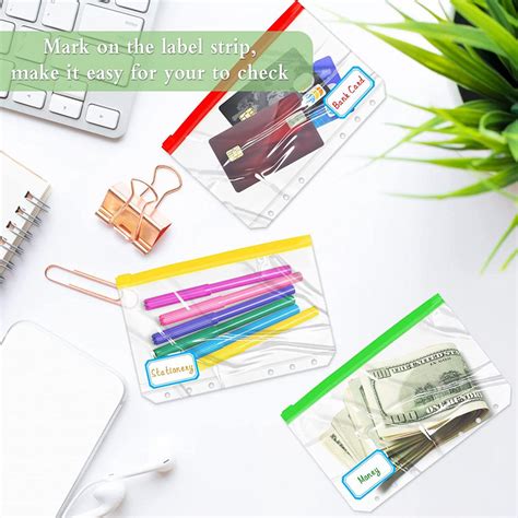 Badu Bg Джобове за класьори с цип A6 Водоустойчиви чанти за класьори с 6 дупки Калъф за