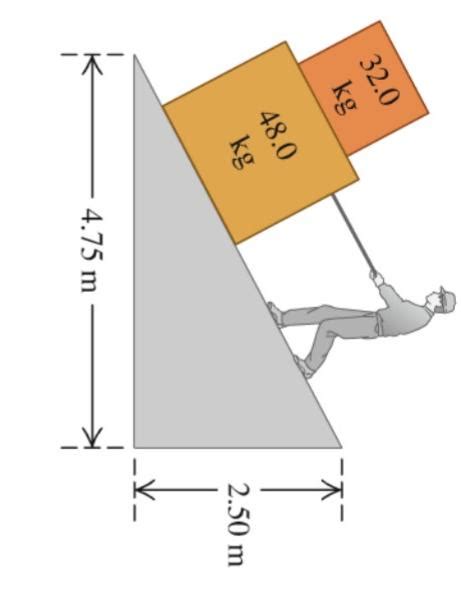 Solved A Man Is Pulling Two Boxes One On Top Of The Other Chegg Com