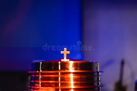 The Process Of Breaking Bread In The Modern Church Stock Image Image