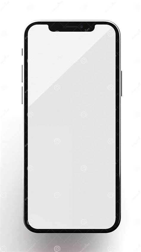 Front View Of Modern Smartphone With Blank Screen For App Presentation Or Design Mockup On White