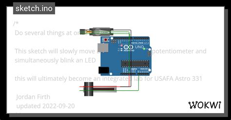 Blink And Move Servo With Pot Wokwi Esp32 Stm32 Arduino Simulator