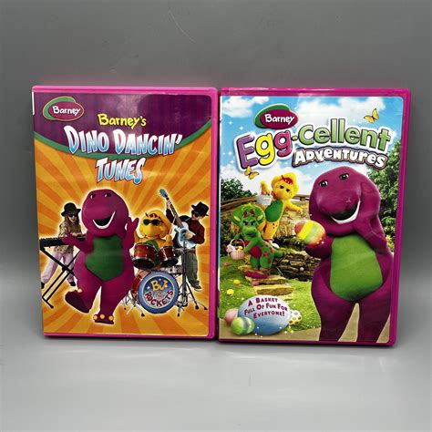 Lot Of 4 Barney Dvds Best Manners Lets Play Outside Dino Dancin
