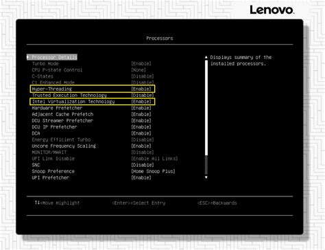프로세서 설정 Thinkagile Mx Series Lenovo Docs