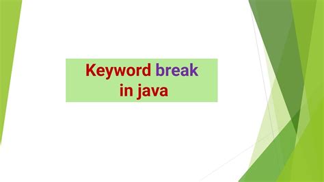 Keyword Break In Java Javatutorial Keywords Javacoding Youtube