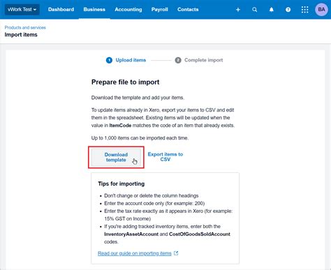use xero invoice line item codes in vwork invoices vwork support