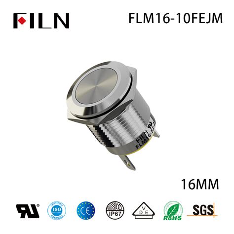 Switch Push Button On Off FILN 16MM Switch Push Button On Off With 4PIN Flat Head