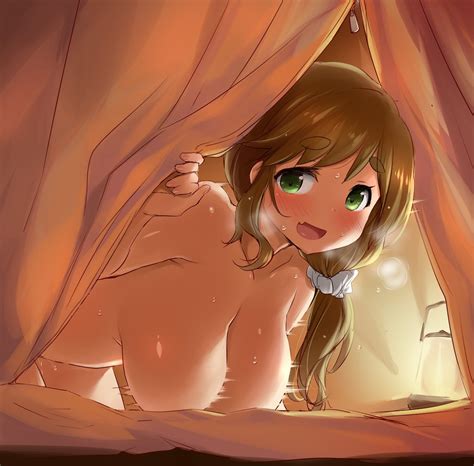 Rule 34 Breasts Green Eyes Heavy Breathing Implied Sex Inuyama Aoi Lantern Large Breasts Nude