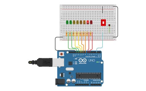 Circuit Design Pisca Led Sequencial Tinkercad