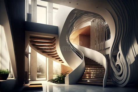 modern visionary interior design concept with futuristic architecture concept ai generated