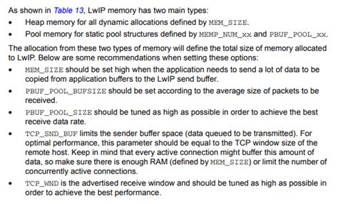 Lwip 메모리 옵션 설정
