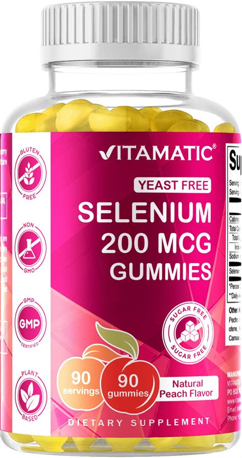 Vitamatic Yeast Free Selenium Gummies 200mcg As Selenomethionine Supplement Essential Trace