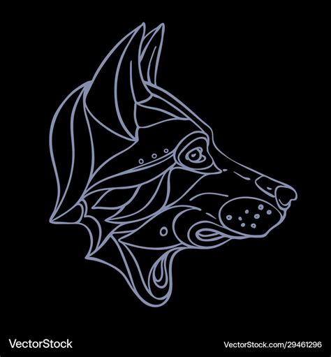 Wolf Head Side Drawing