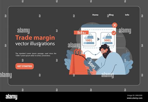 Trade Margin Web Or Landing A Financial Concept Illustration Showing Cost Versus Sales Price To