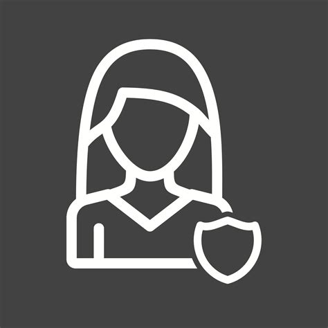 Woman Security Line Inverted Icon Vector Art At Vecteezy