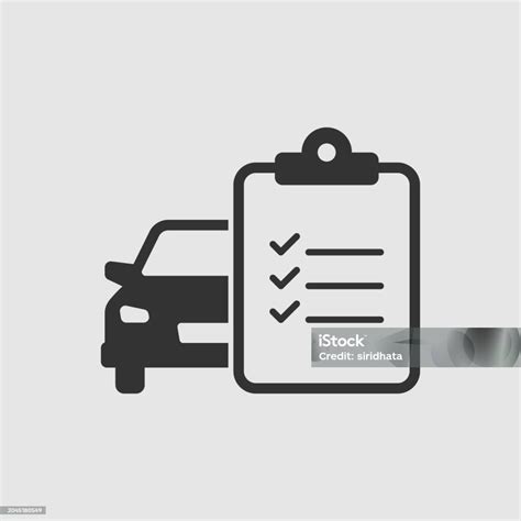 벡터 간단한 고립 된 자동차 유지 보수 체크리스트 아이콘 차에 대한 스톡 벡터 아트 및 기타 이미지 차 검사 보기 메모장