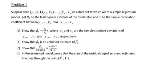 Solved Suppose That Y1x1y2x2ynxn Is A Data Set