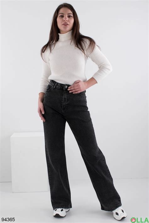 Женские серые джинсы клёш И 4380 1 купить недорого в интернет магазине Olla Украина