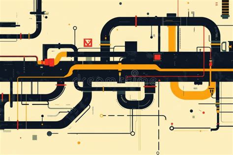 Visualization Of Gas Pipeline Flow In A Minimalist Infographic Design