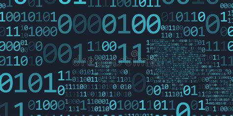 Abstract Binary Code Cloud Background Ai Learning On Data Cyber Field Futuristic Digital