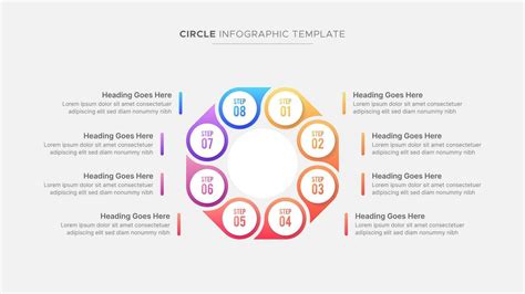 Modern Process Cycle Round Infographics Design Template With Stages Vector Art At