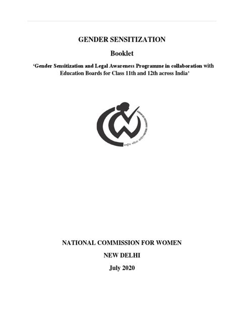Booklet Gender Sensitization 0 Pdf Gender Gender Studies