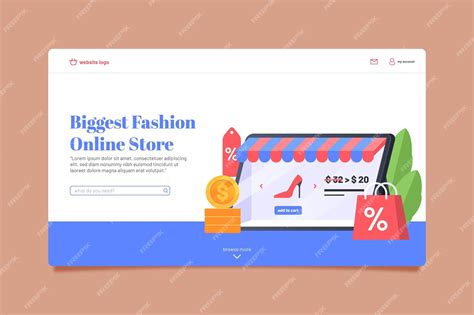 쇼핑 온라인 방문 페이지 무료 벡터