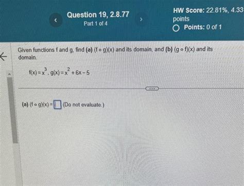 Solved Given Functions F And G Find A F∘gx And Its Solved Given Functions F And G Find A F∘gx And Its