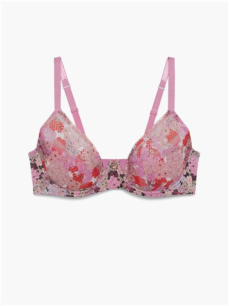 Penthouse Sweet Lace Quarter Cup Bra In Multi And Pink And Purple Savage