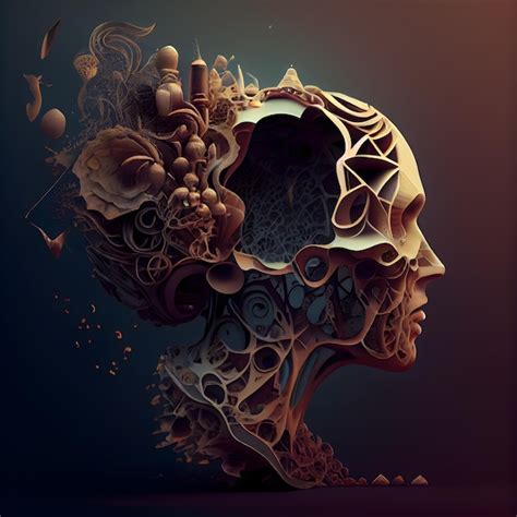 Premium Ai Image Human Head Made Of Abstract Elements 3d Rendering Computer Digital Drawing