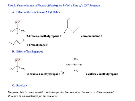 Solved Use Your Data To Come Up With A Rate Law For The Sn1