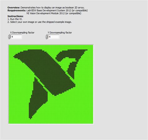 Display Image As Boolean 2d Array With Ni Vision Development Module