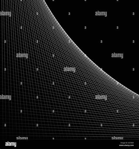 Grid Mesh Of Intersecting Lines With Curve Arc Spreading From The Corner Reticulate Pattern