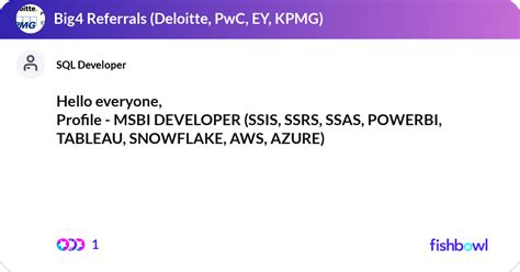 Hello Everyone Profile MSBI DEVELOPER SSIS S Fishbowl