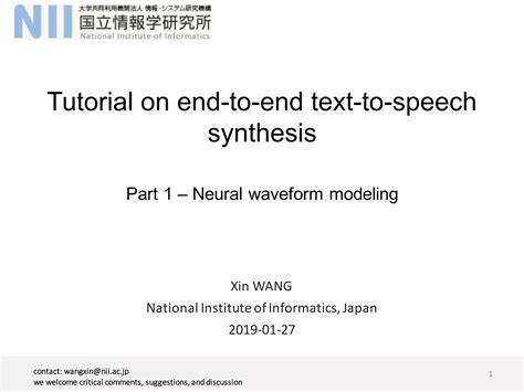 Tutorial On End To End Text To Speech Synthesis Part Neural Waveform Modeling PDF