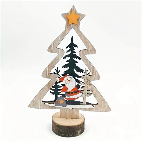 1 бр дървени креативни декорации за маса за коледно дърво Temu Bulgaria