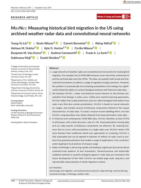 methods ecol evol 2019 lin mistnet measuring historical bird migration in the us using