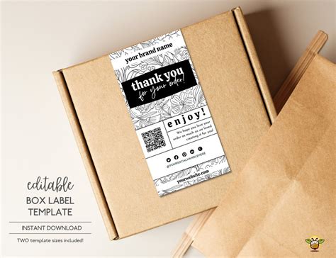 Qr Code Box Label Sticker Template Packaging Sticker Packaging Seal